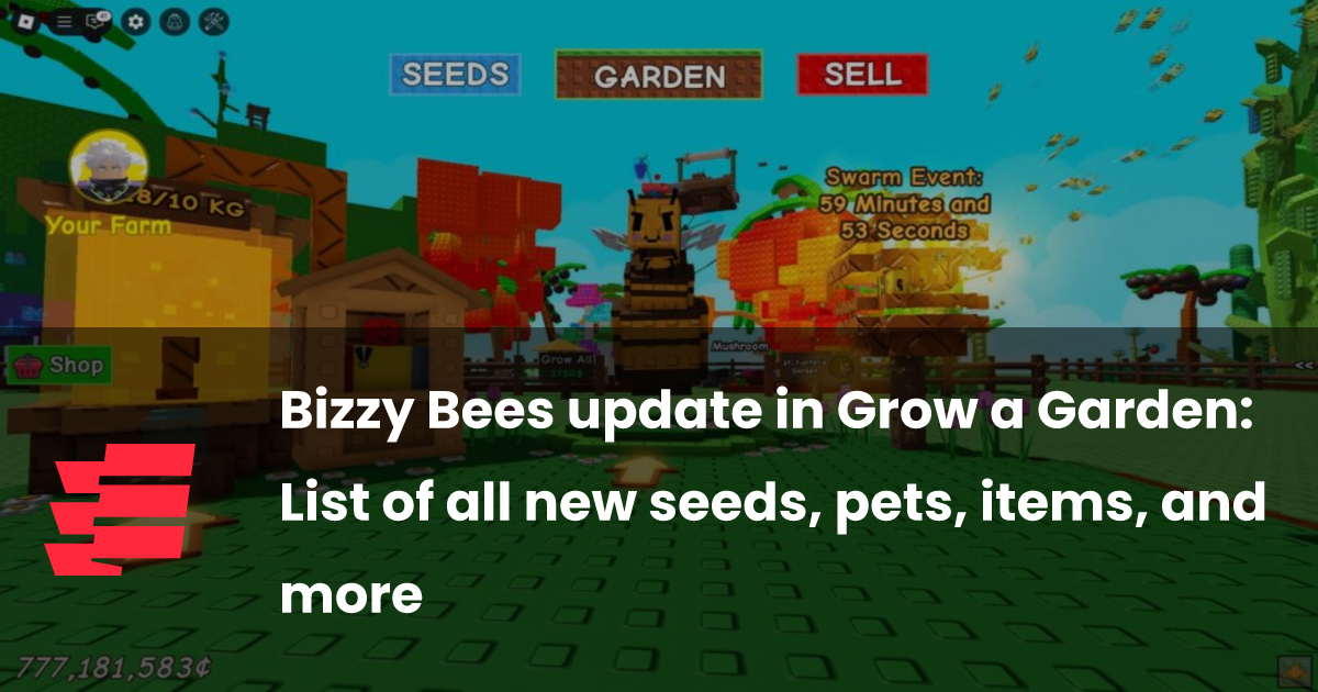 Bizzy Bees update in Grow a Garden: List of all new seeds, pets, items, and more | esports.gg